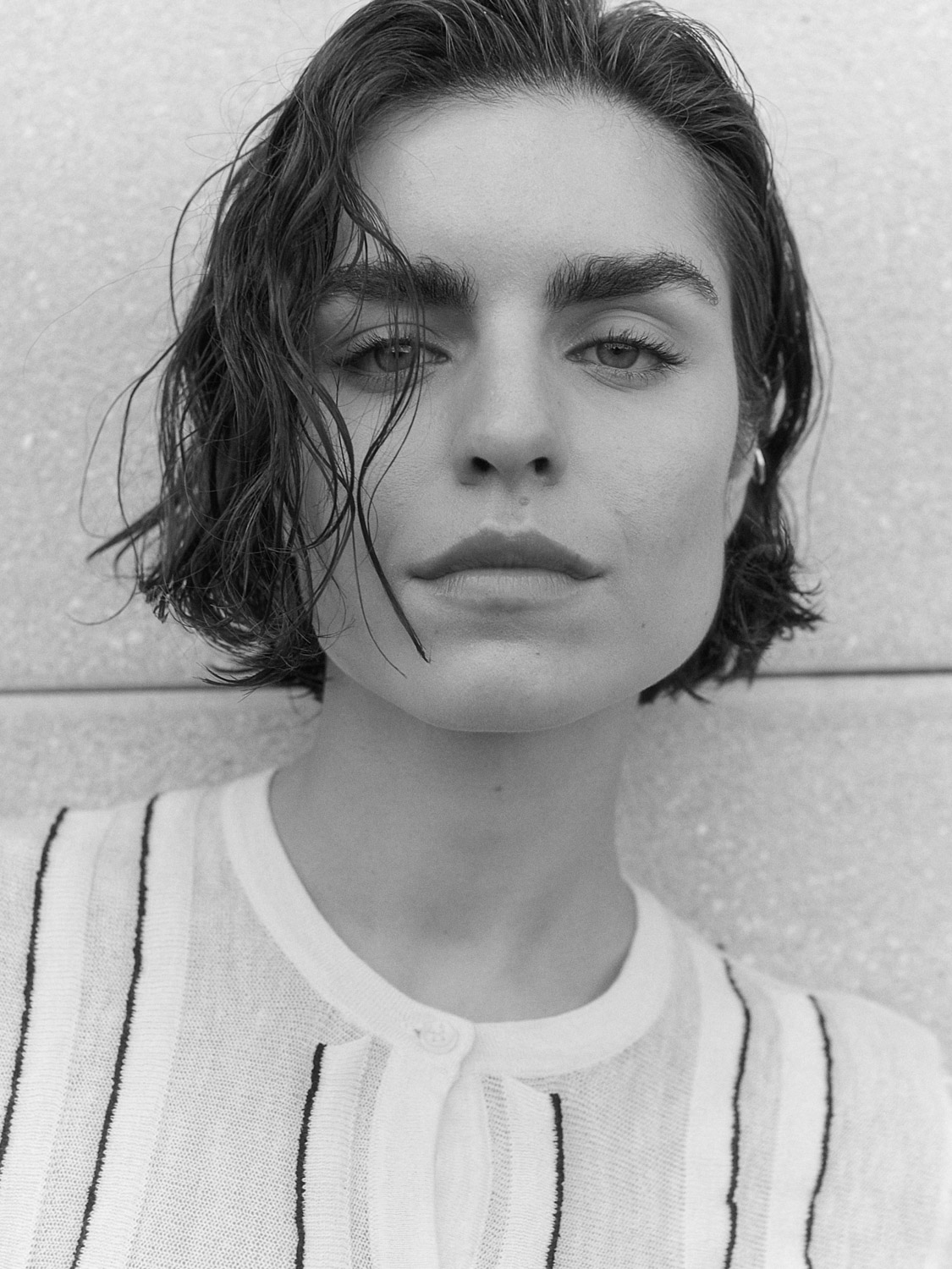 Jacket with vertical mini-ruffles